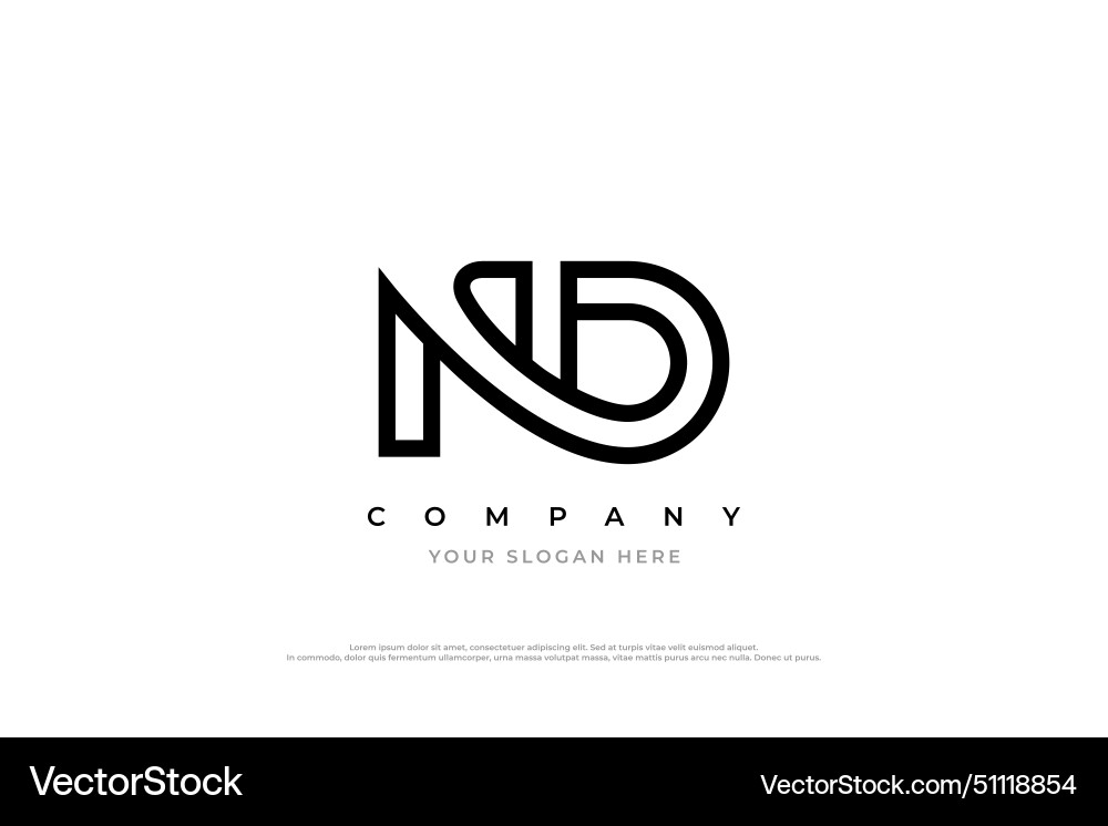 Initial letter nd logo design Royalty Free Vector Image