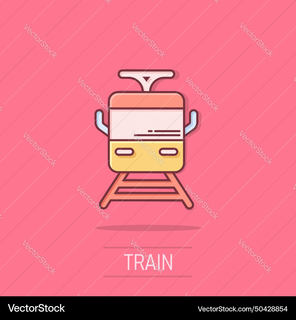 Metro icon in comic style train subway cartoon Vector Image