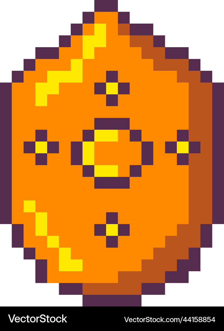 Pixelated medieval shield arcade game design Vector Image