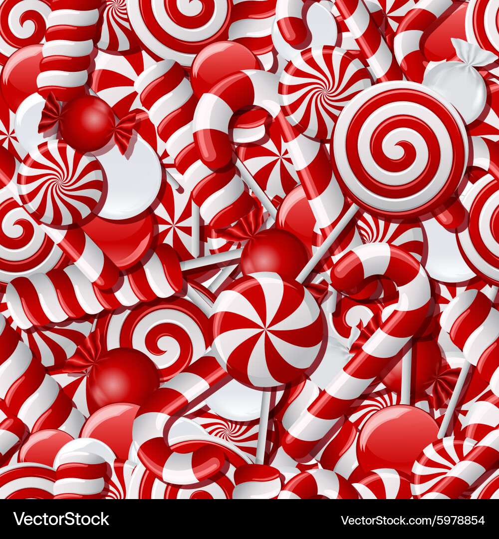 Red and White Candy Seamless Pattern Royalty Free Vector