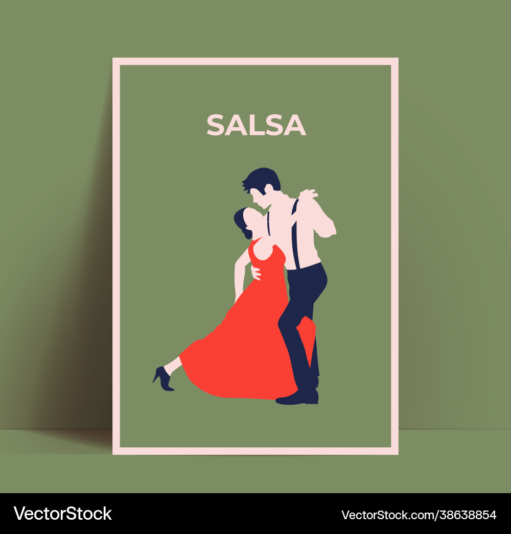 Salsa dance poster or flyer latin american Vector Image