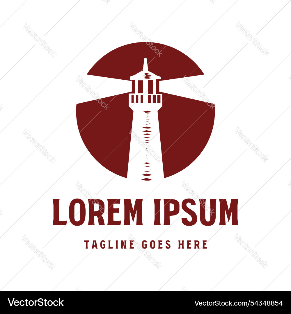 Searchlight lighthouse beacon tower island beach Vector Image