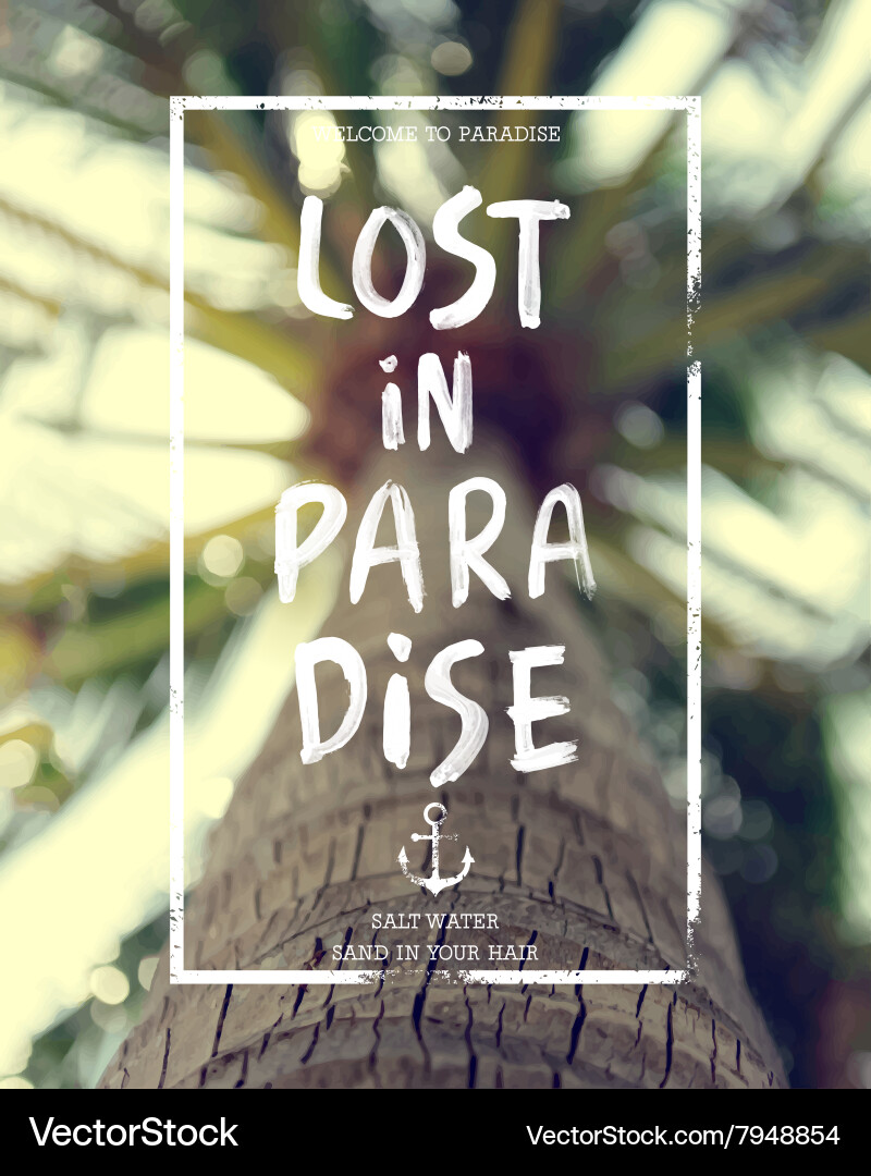 Tropical Paradise Poster Royalty Free Vector Image