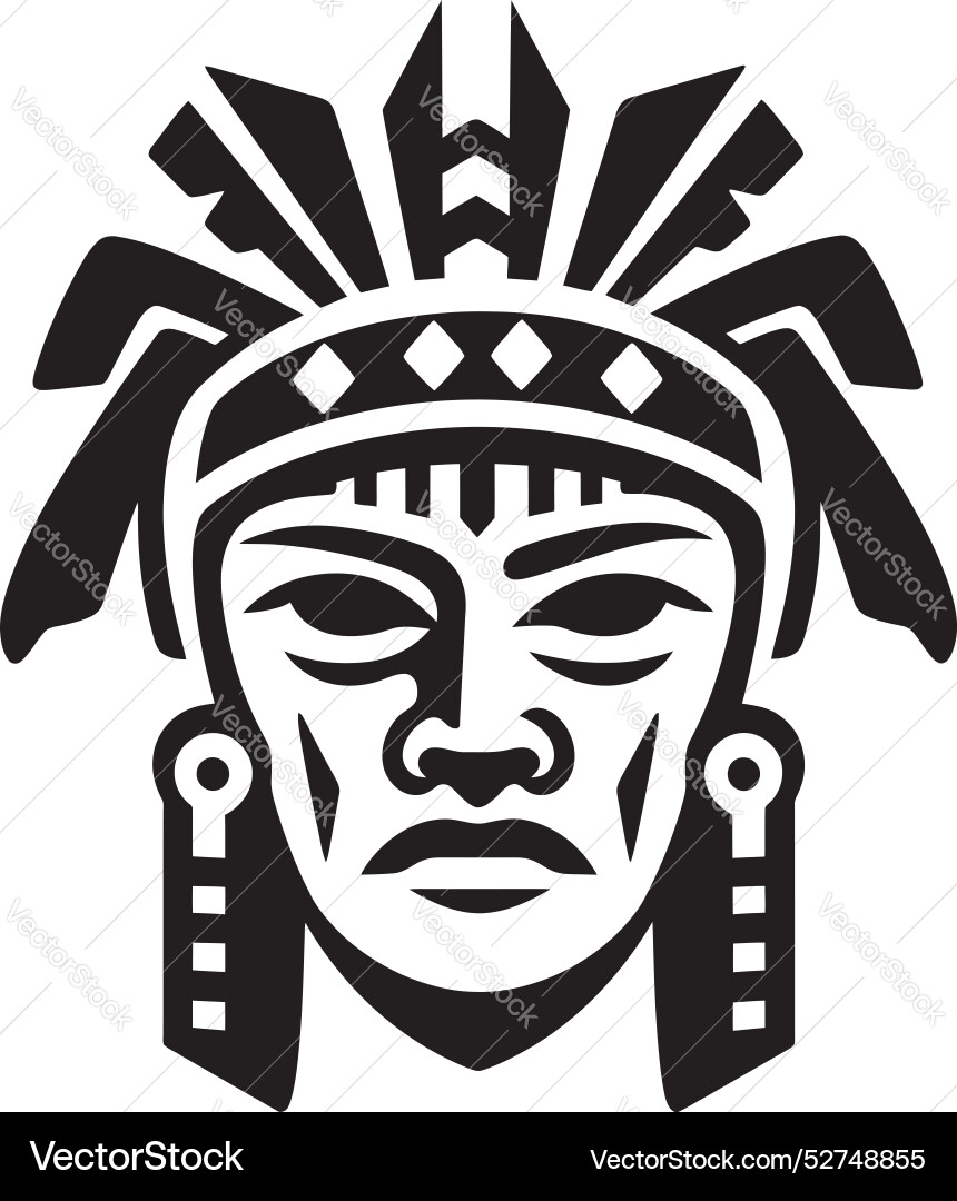 Aztec iconography crest pre hispanic icon design Vector Image