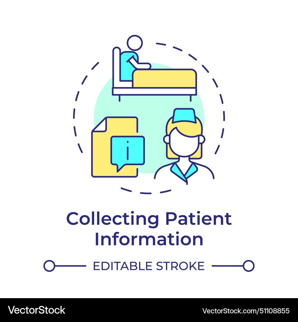 Collecting patient information multi color Vector Image