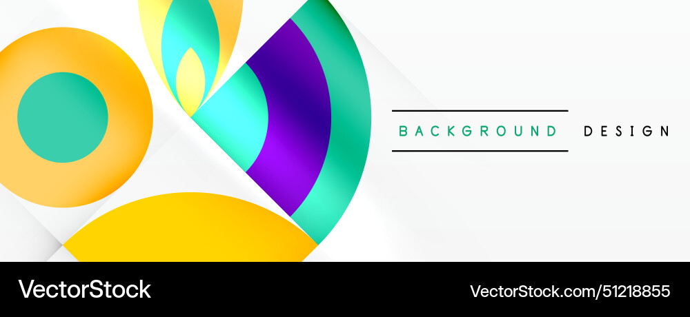 Colorful font art with circles and triangles Vector Image