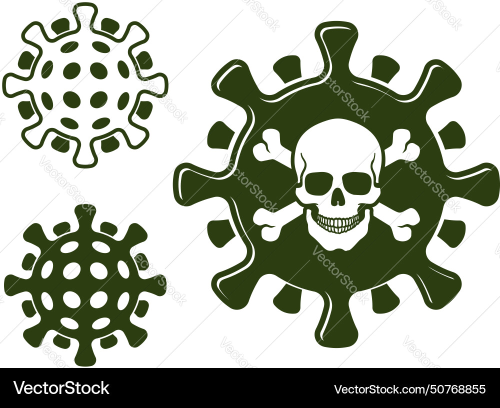 Coronavirus quarantine - skull icon in print Vector Image