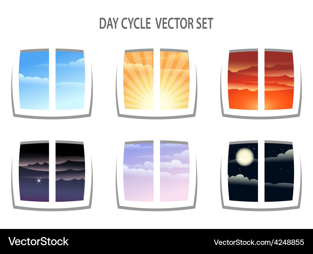 Day cycle Royalty Free Vector Image - VectorStock