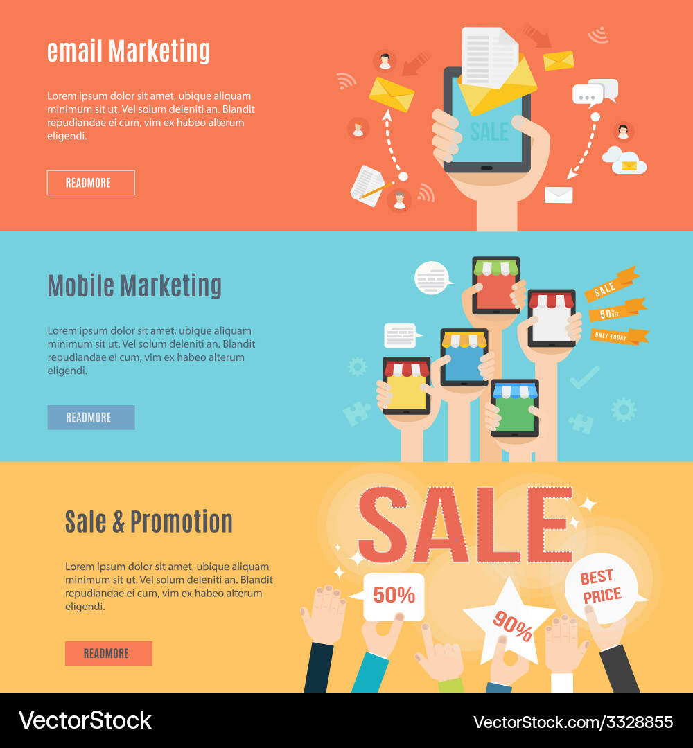 Element template set of marketing concept icon Vector Image