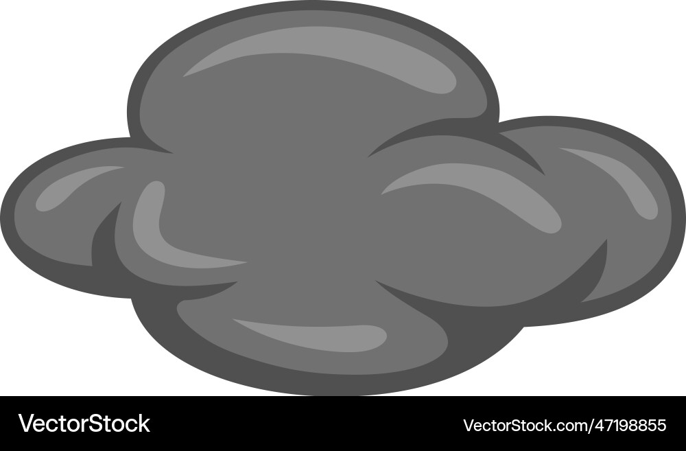 Grey dark cloud fluffy cartoon Royalty Free Vector Image