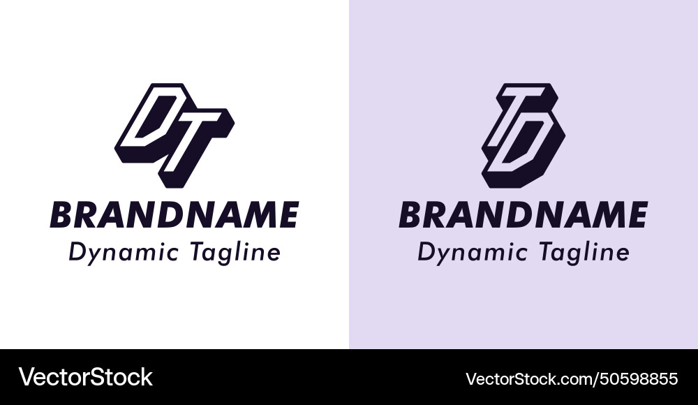 Letters dt and td 3d monogram logo suitable Vector Image