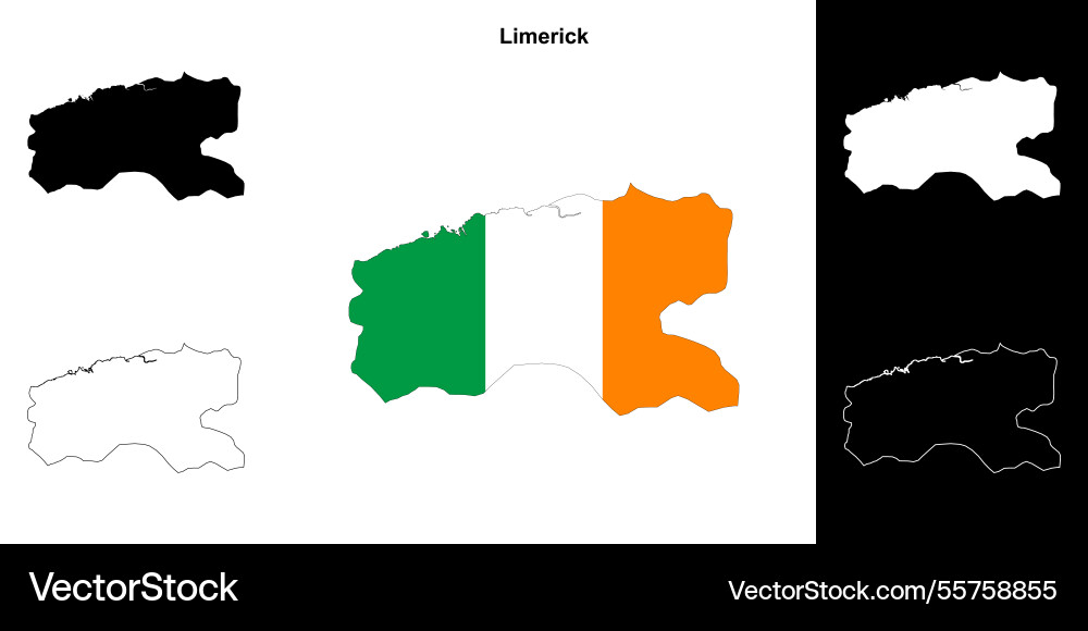 Limerick outline map Royalty Free Vector Image