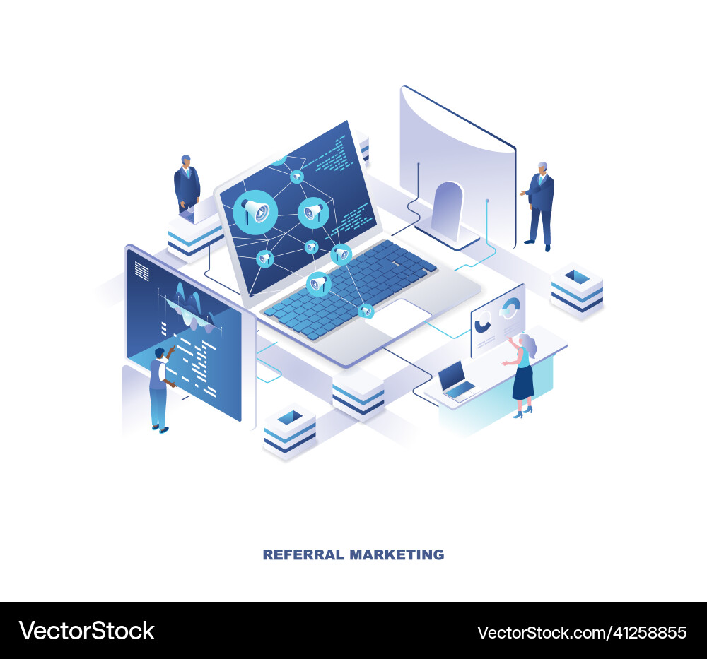 Referral marketing customer loyalty program Vector Image