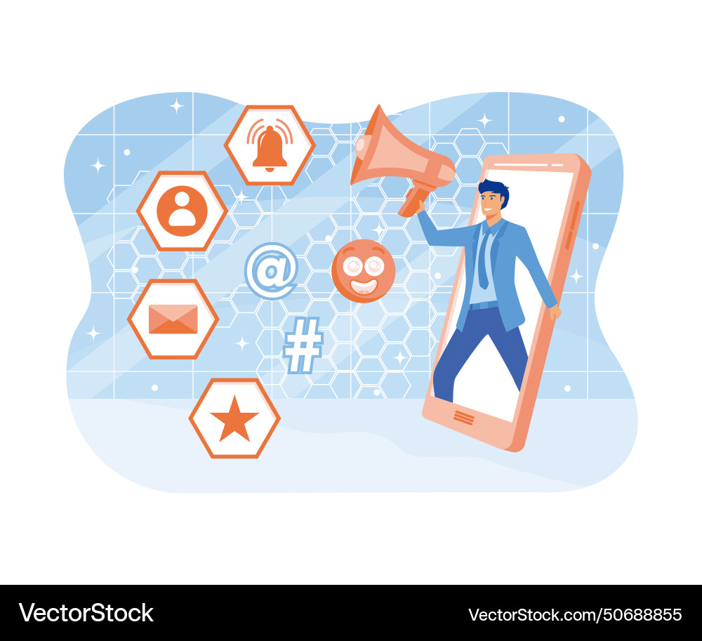 Social media influencer design concept showing Vector Image