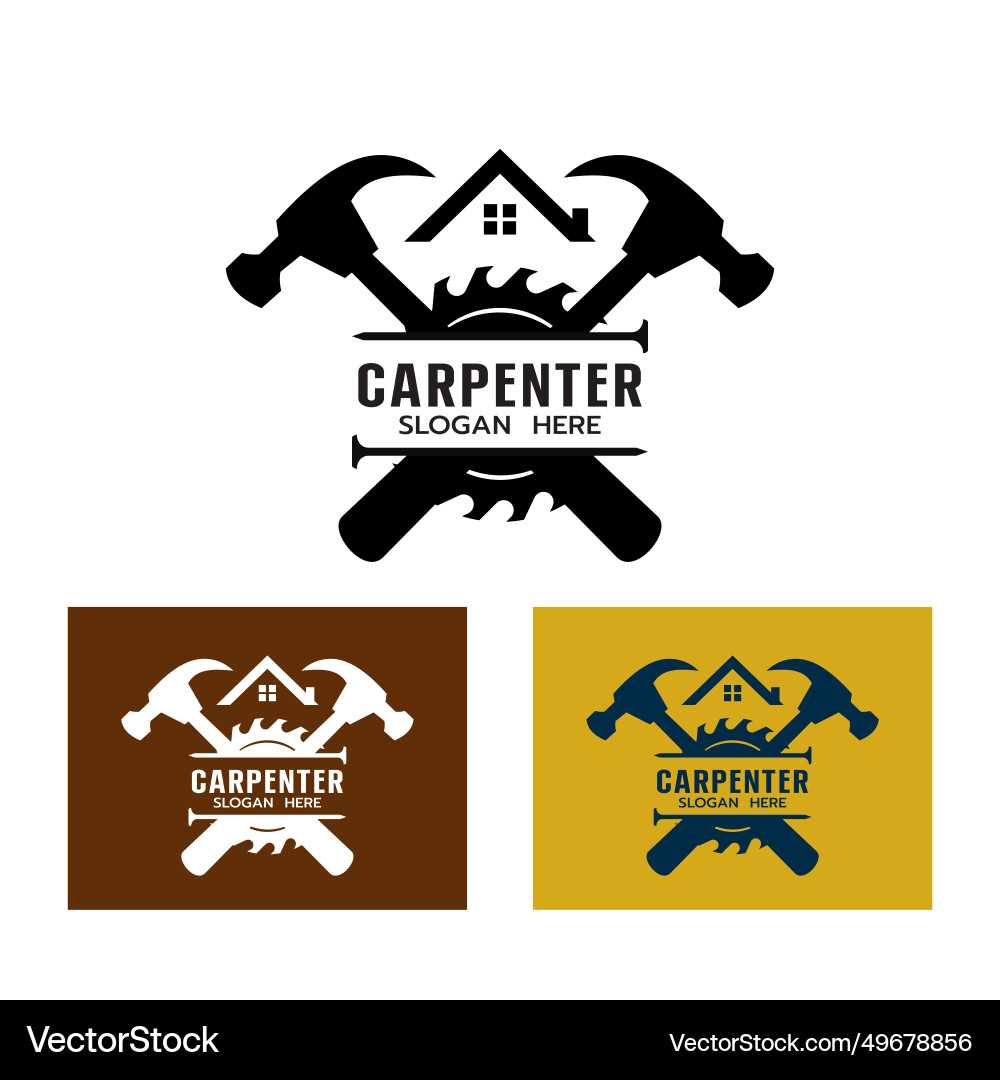 Carpenter Logo Template Royalty Free Vector Image