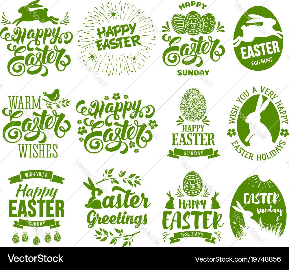 Easter label set Royalty Free Vector Image - VectorStock
