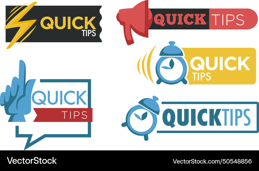 Quick tips sticker suggestion trick and advice Vector Image