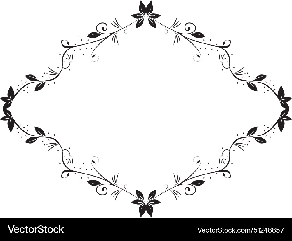 A drawing represents floral frame design Vector Image