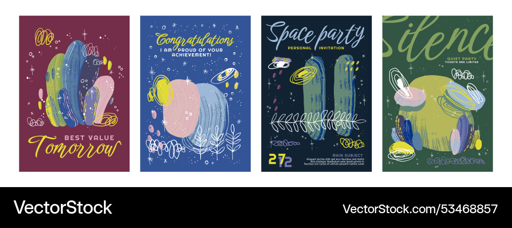 Abstract modern poster space party invitation Vector Image