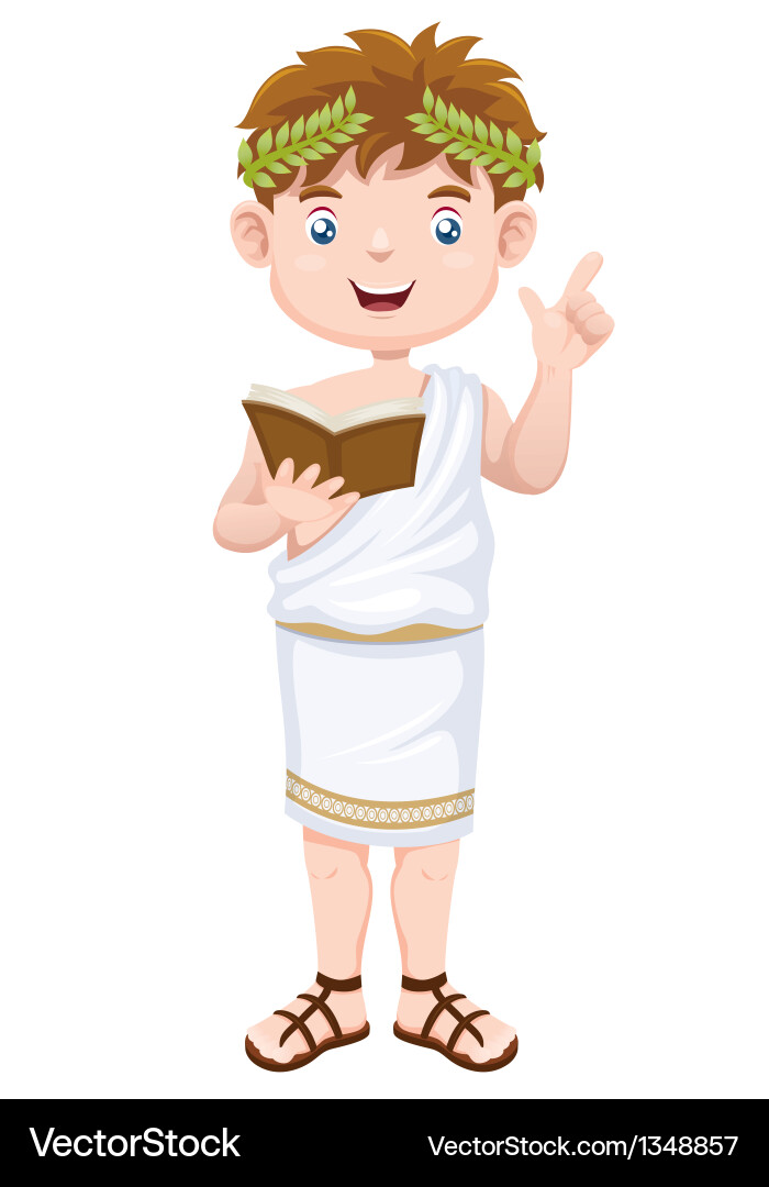 Ancient greek man cartoon Royalty Free Vector Image