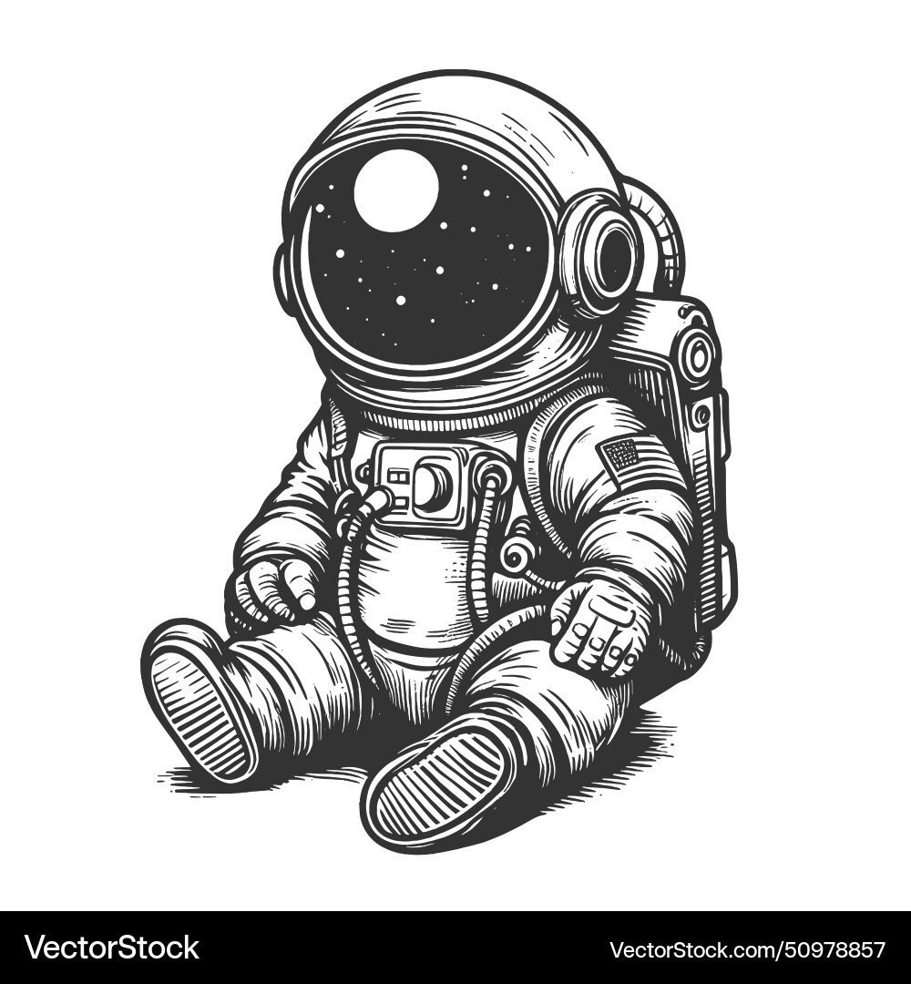 Baby astronaut in space suit Royalty Free Vector Image