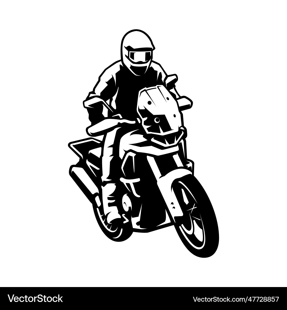Biker riding motorcycle Royalty Free Vector Image