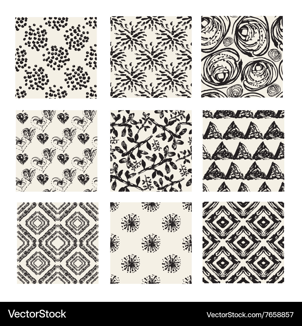 Brushstroke Seamless Patterns Royalty Free Vector Image