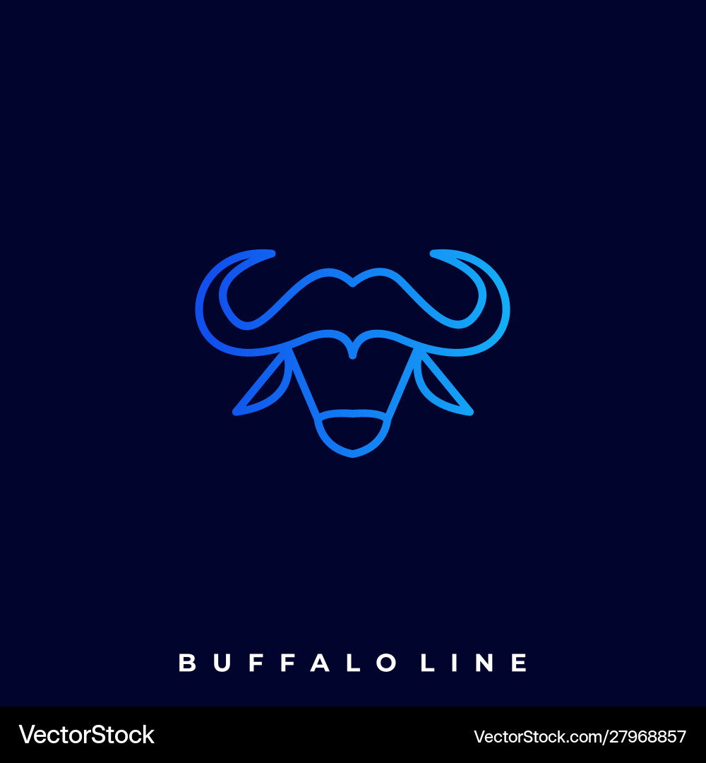 Buffalo line art design template Royalty Free Vector Image