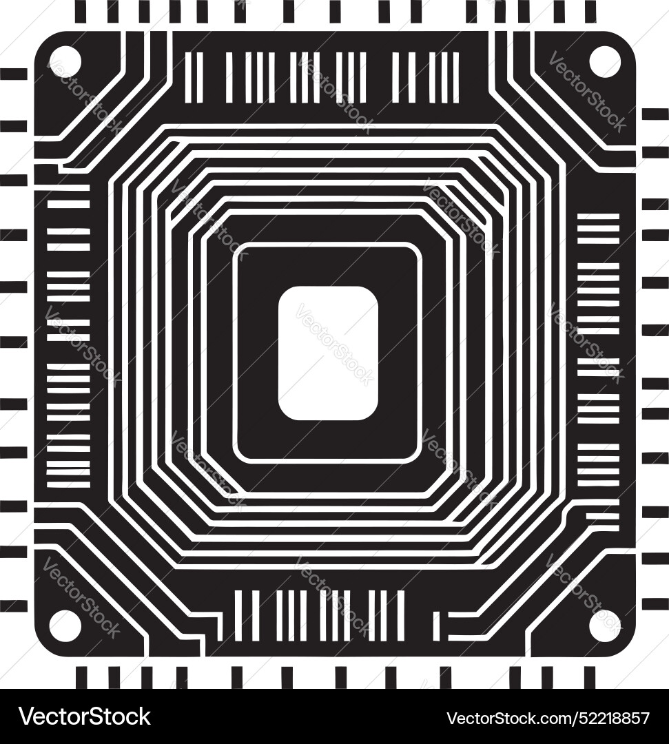 Chipfusion artistic chip symbol circuitcraft Vector Image