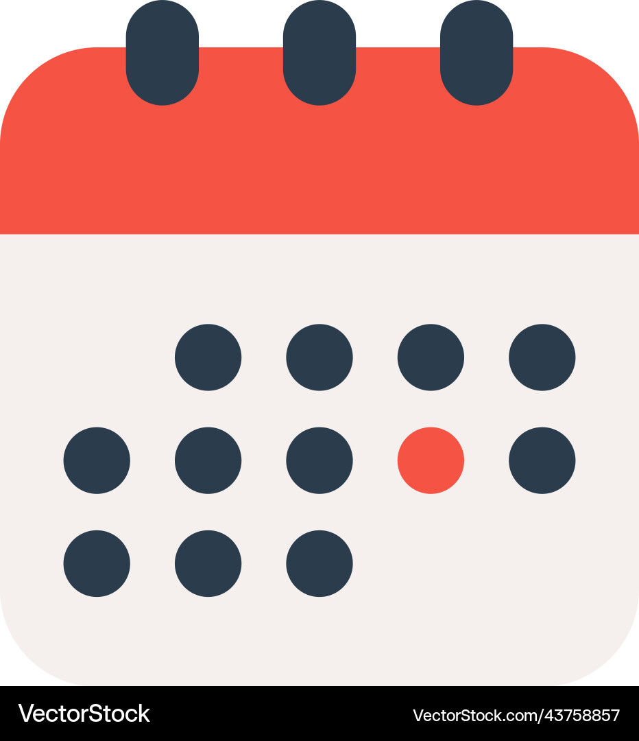 Cute calendar icon in flat style isolated Vector Image