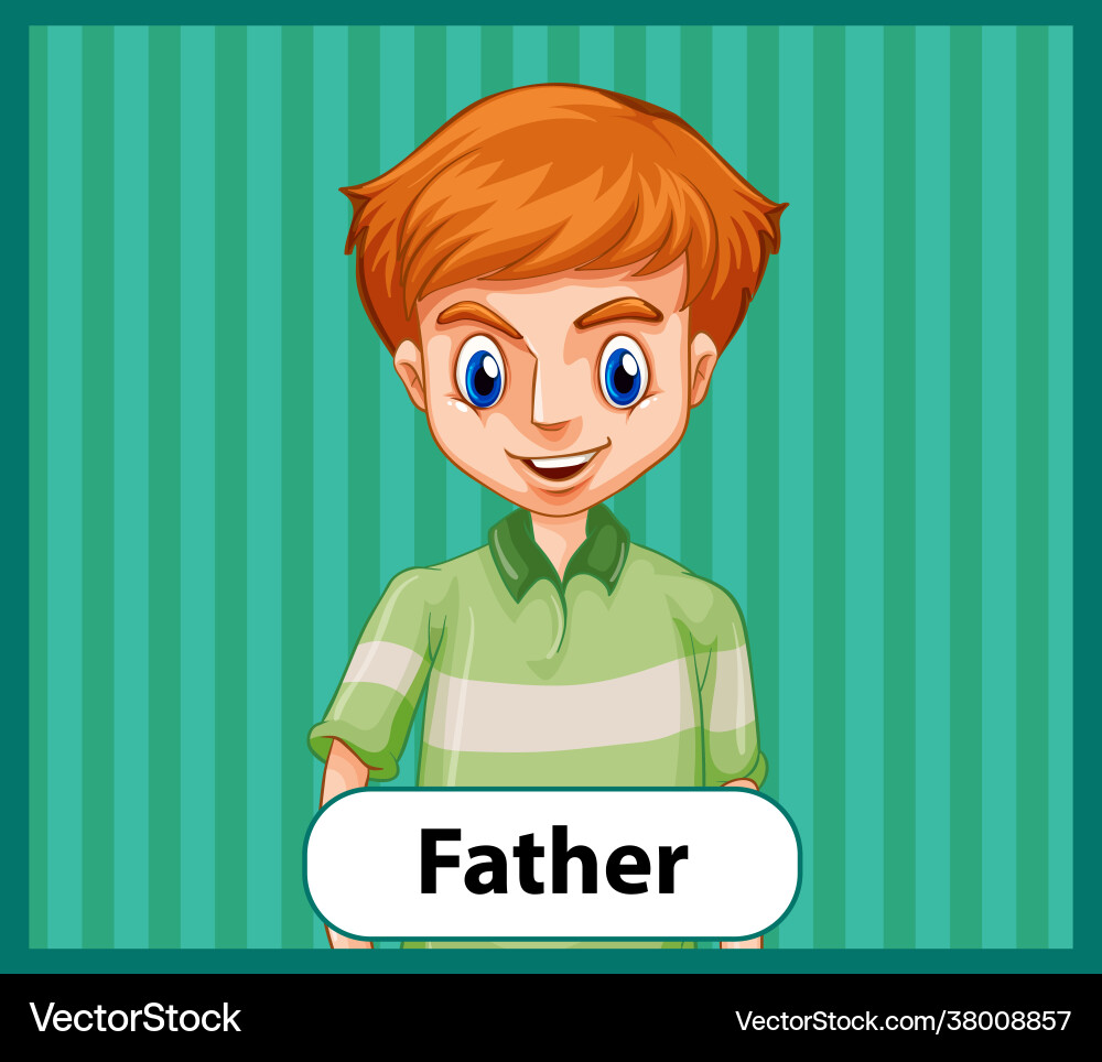 Educational english word card father Royalty Free Vector