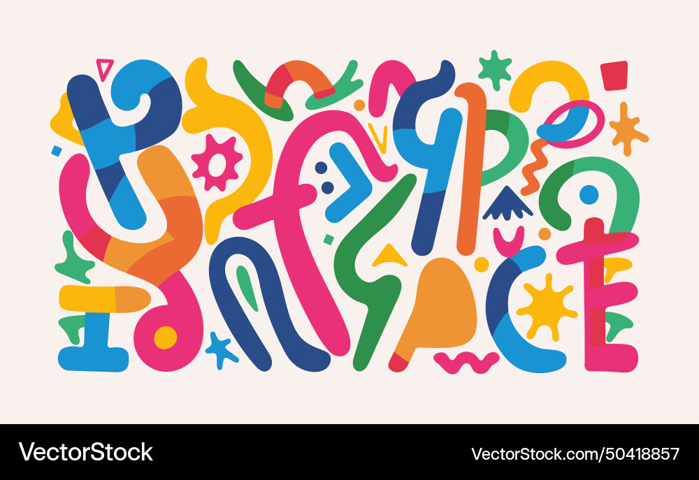 Fun abstract background with colorful freehand Vector Image