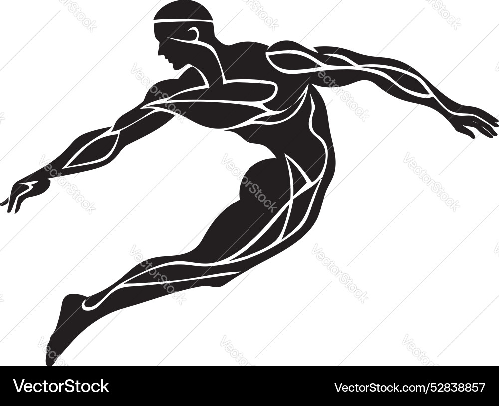 Glide genius symbol design for swim splash Vector Image