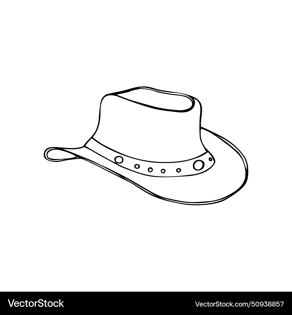 Hand drawn cowboy hat sketch Royalty Free Vector Image