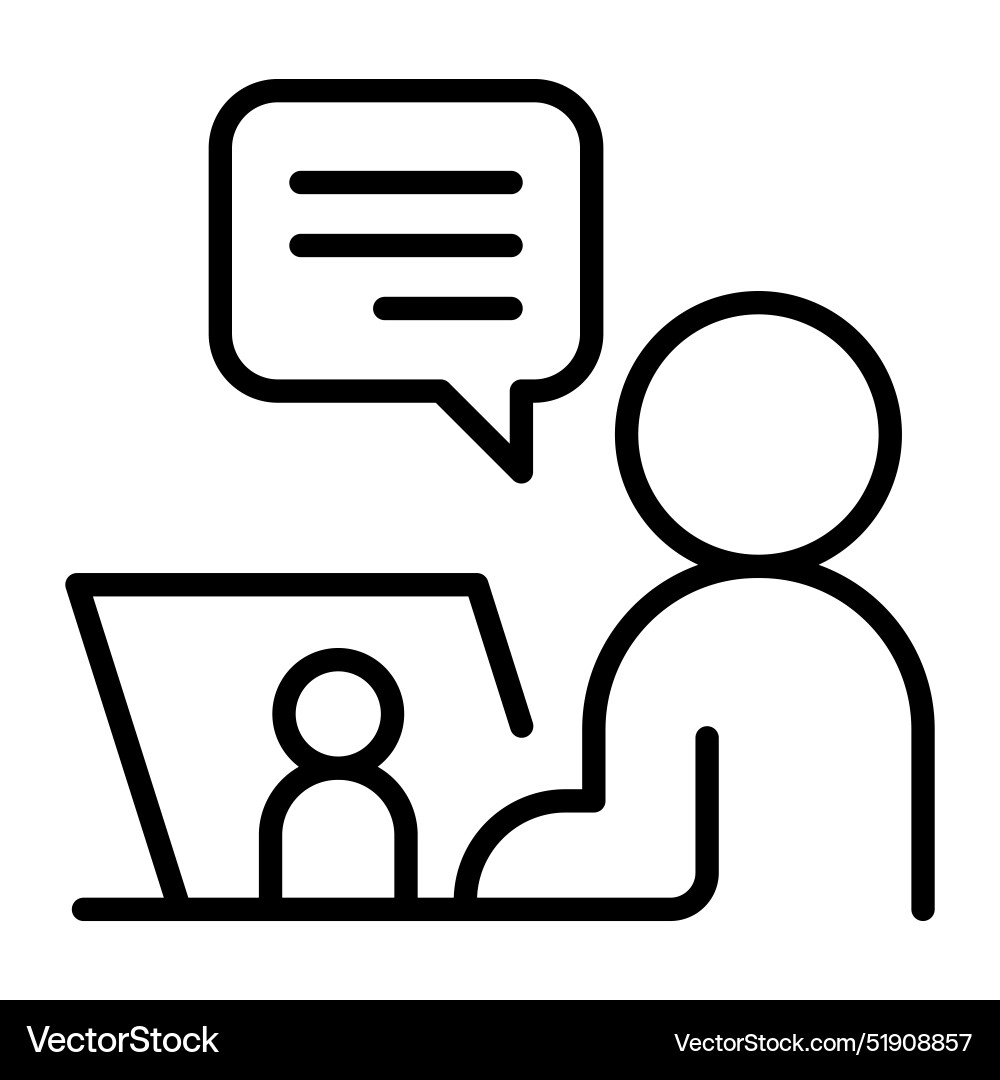 Online meeting icon in thin line style graphic Vector Image