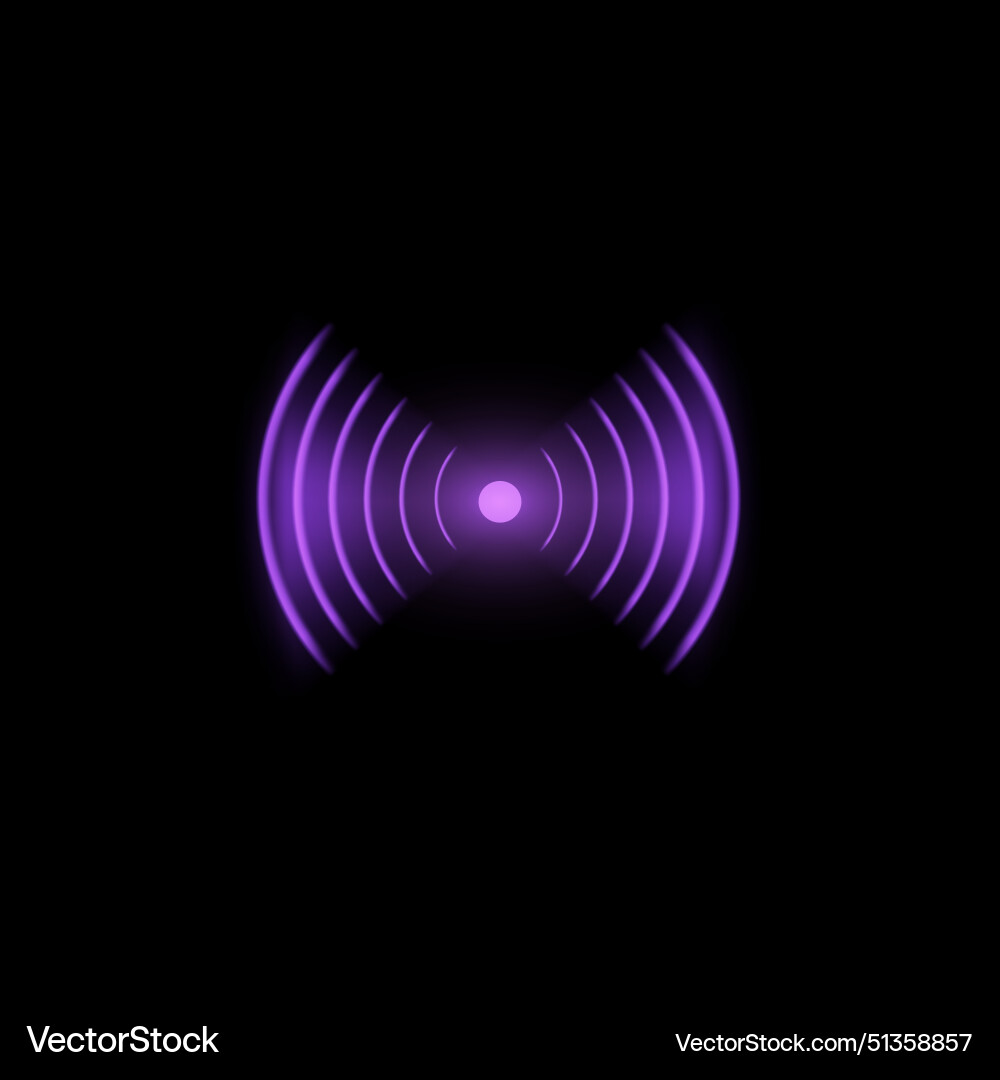 Purple wi-fi technology digital radar neon light Vector Image