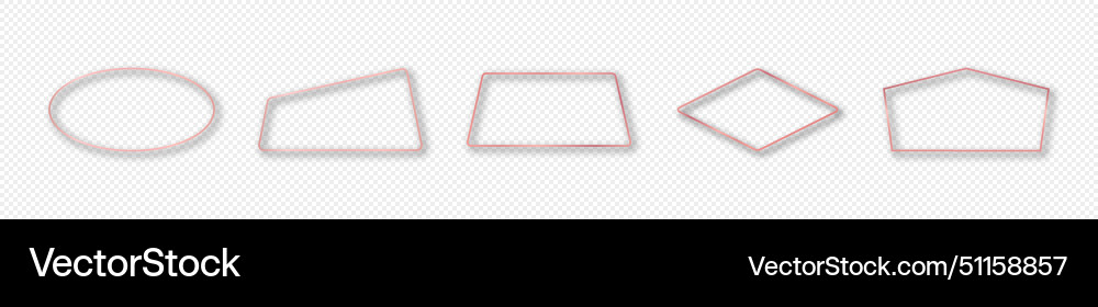 Rose gold glowing different geometric shape frame Vector Image