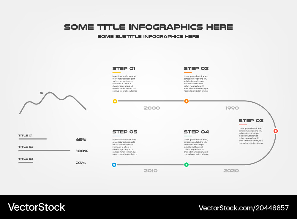 Snake timeline steps infographics - can Royalty Free Vector