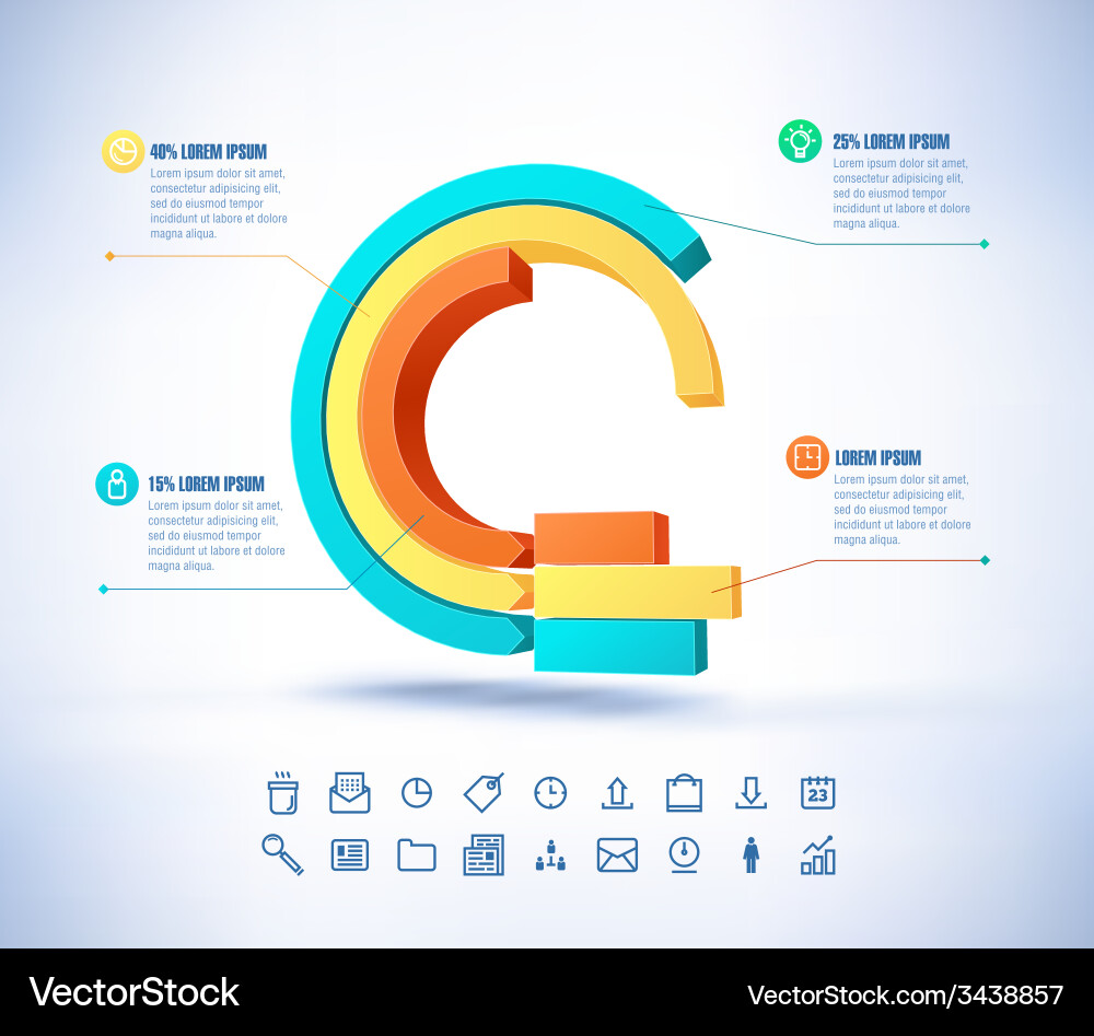 Template in modern style for infographic Vector Image