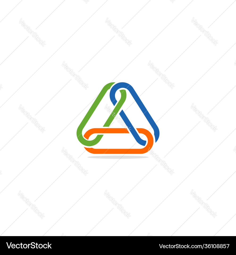 Triangle line connection colorful logo Royalty Free Vector