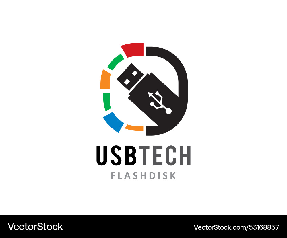 Usb technology logo symbol or icon template Vector Image