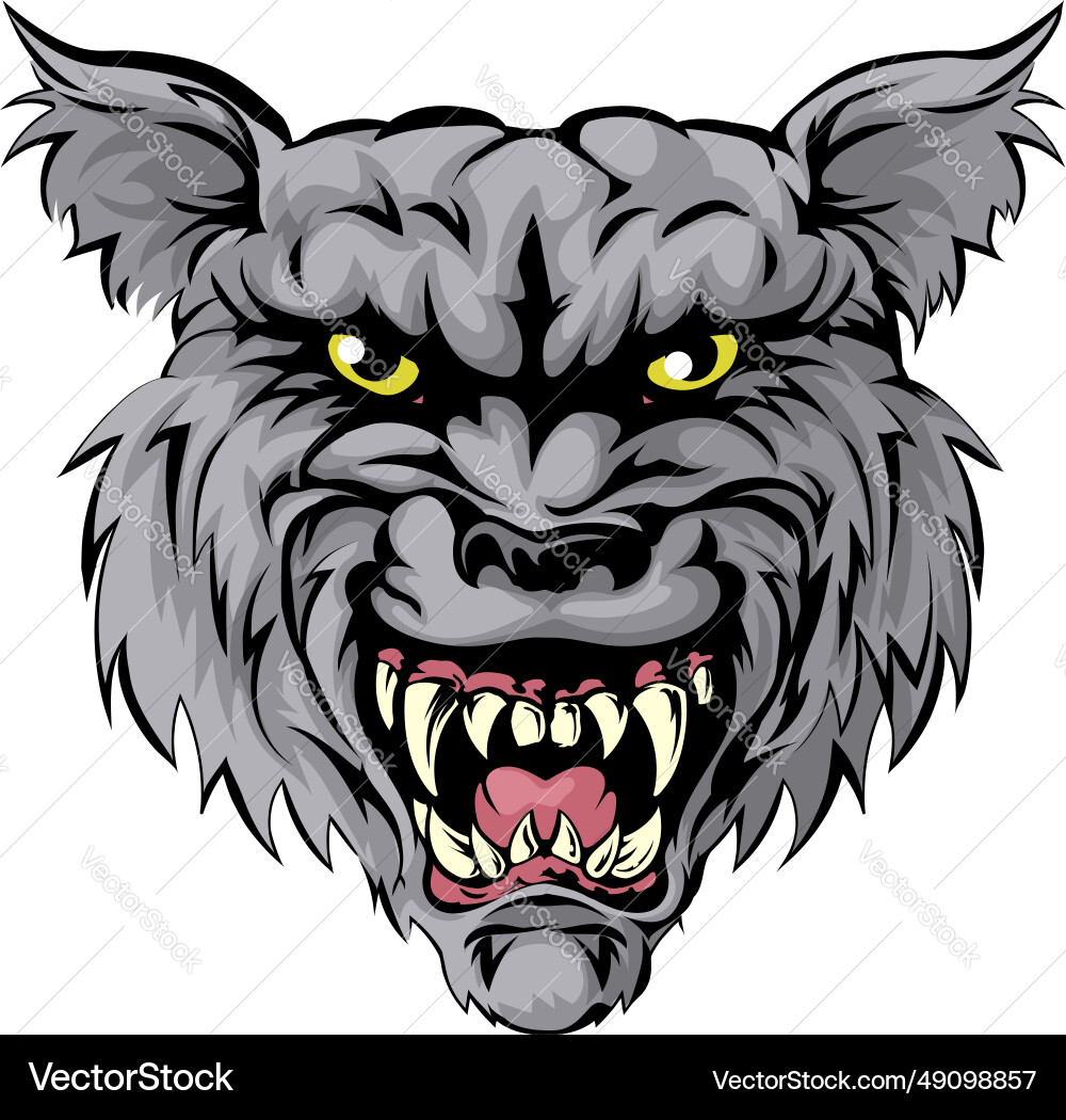 Wolf mascot character Royalty Free Vector Image