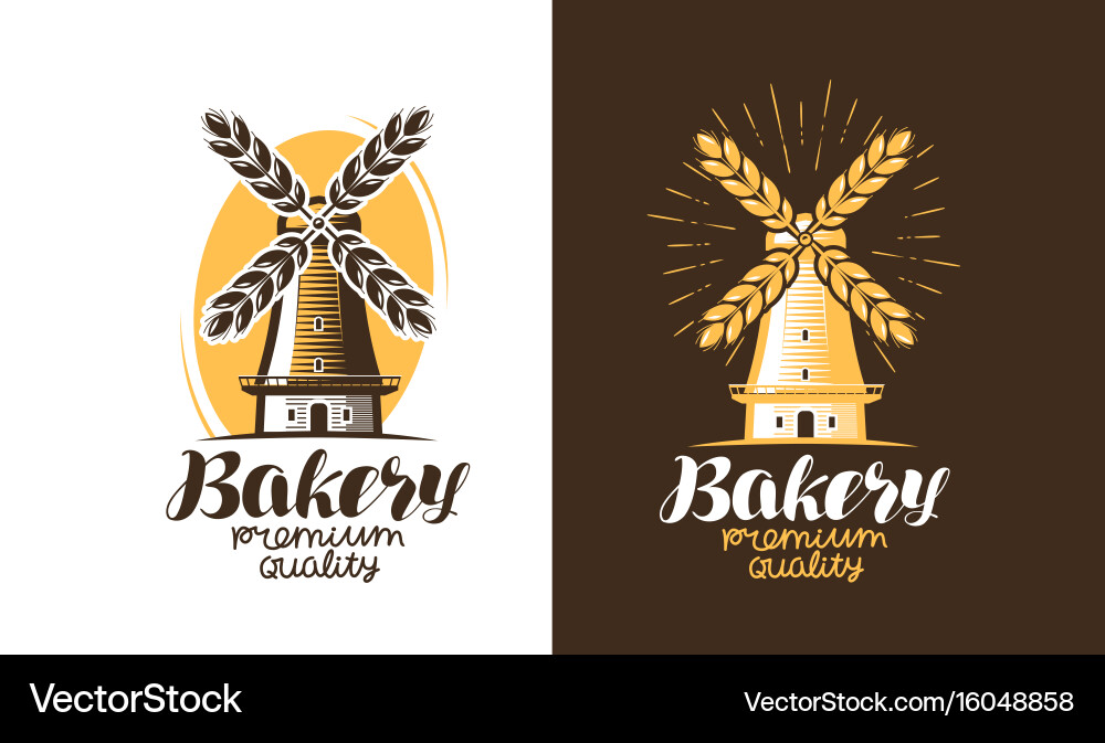 Bakery bread logo or label farm agriculture Vector Image