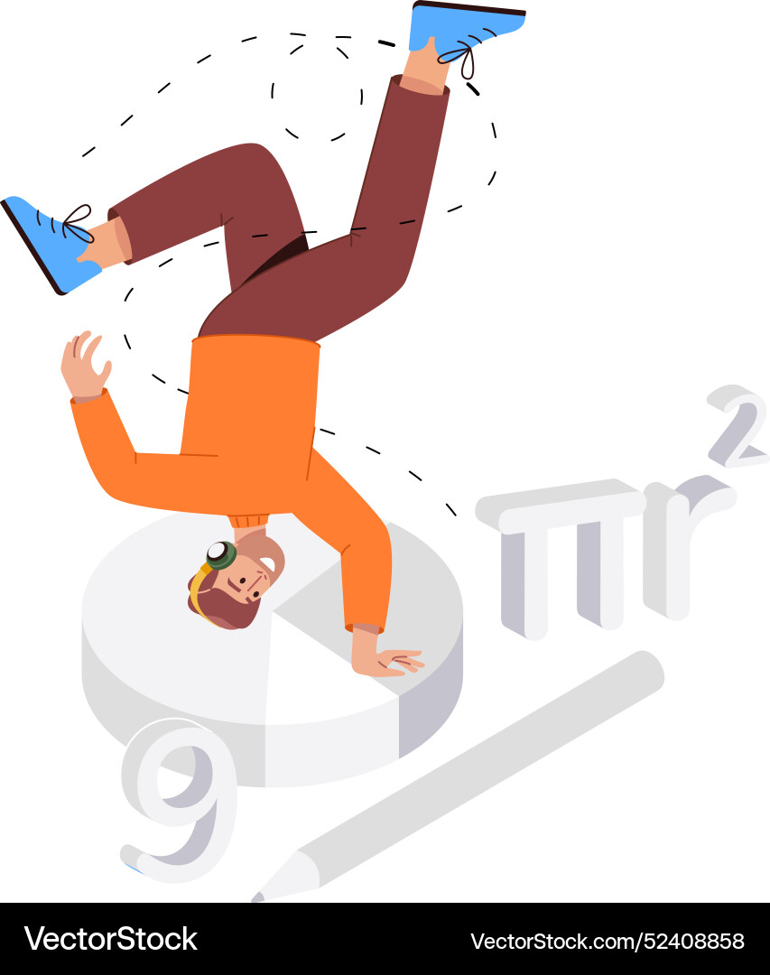 Basic rgba flat style of pi graph Royalty Free Vector Image