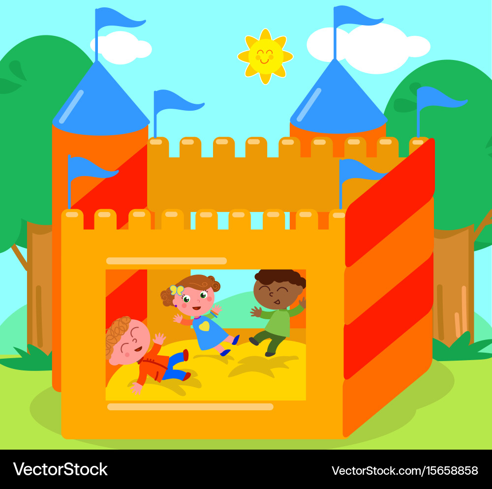 Bouncy castle Royalty Free Vector Image - VectorStock