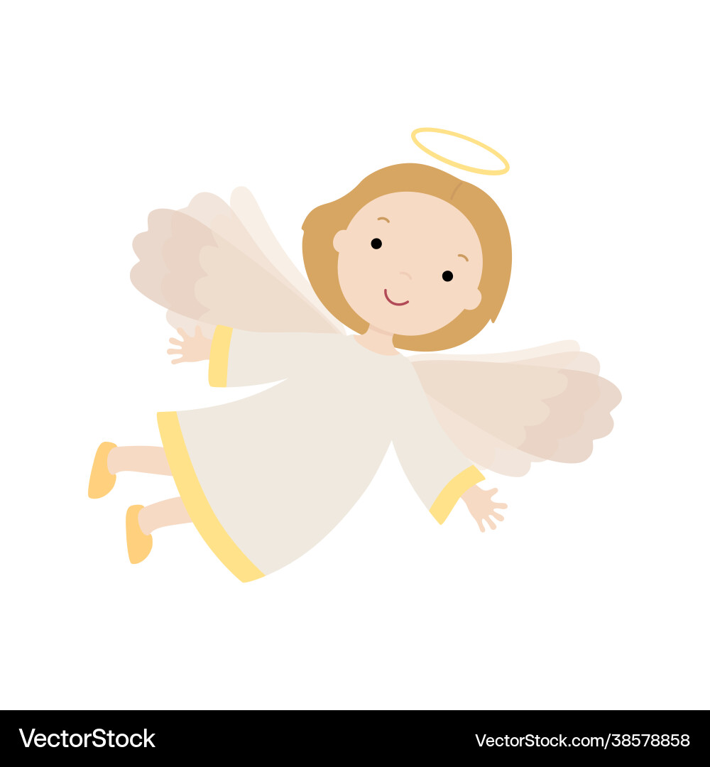 Cartoon Engel isoliert Lizenzfreies Vektorbild