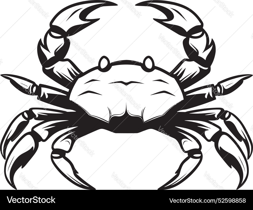 Coastal crest crab outline design nautical Vector Image
