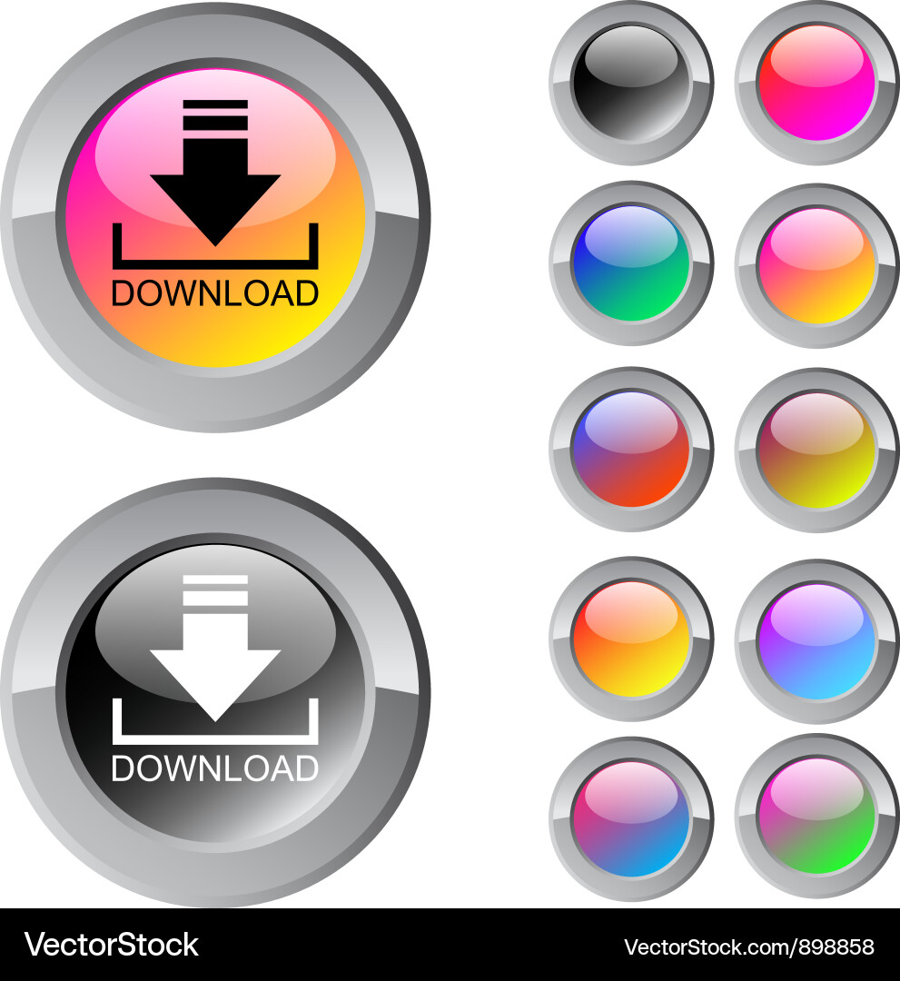 Colorful Download Buttons Royalty Free Vector Image