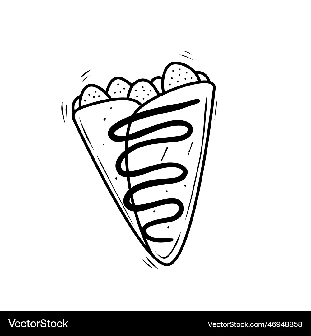 Crepe with hand-drawn style Royalty Free Vector Image