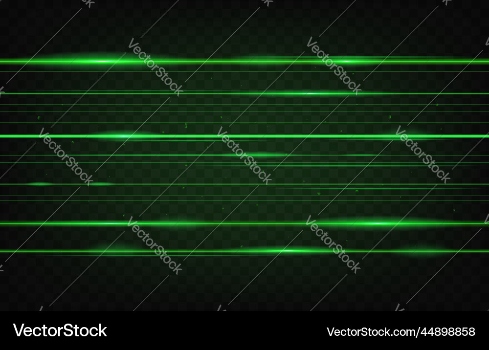 Green laser beams background neon light glow rays Vector Image